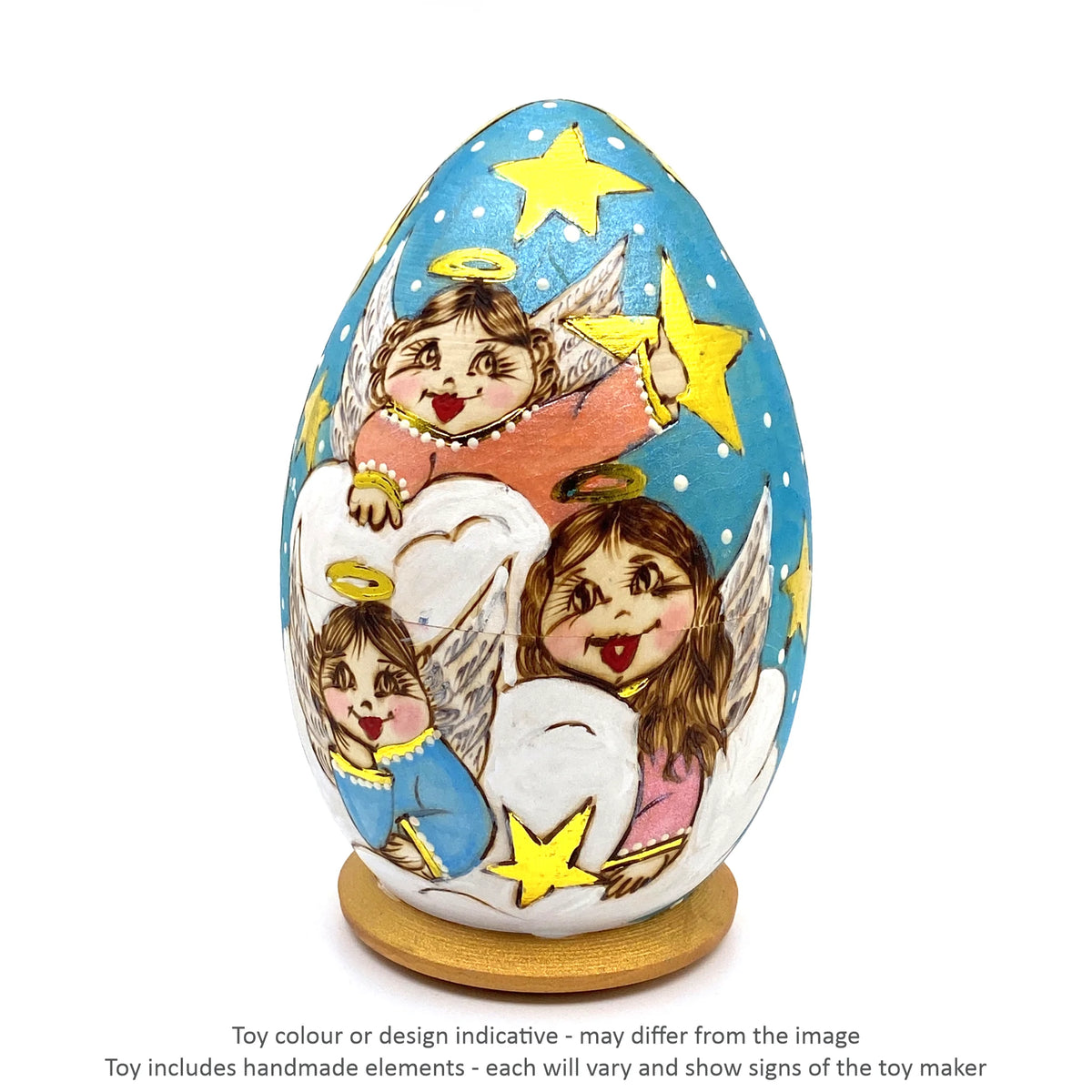 Christmas Angel - 5 pc set / Egg Shape with Angels / 16 cm - Geppetto's ...
