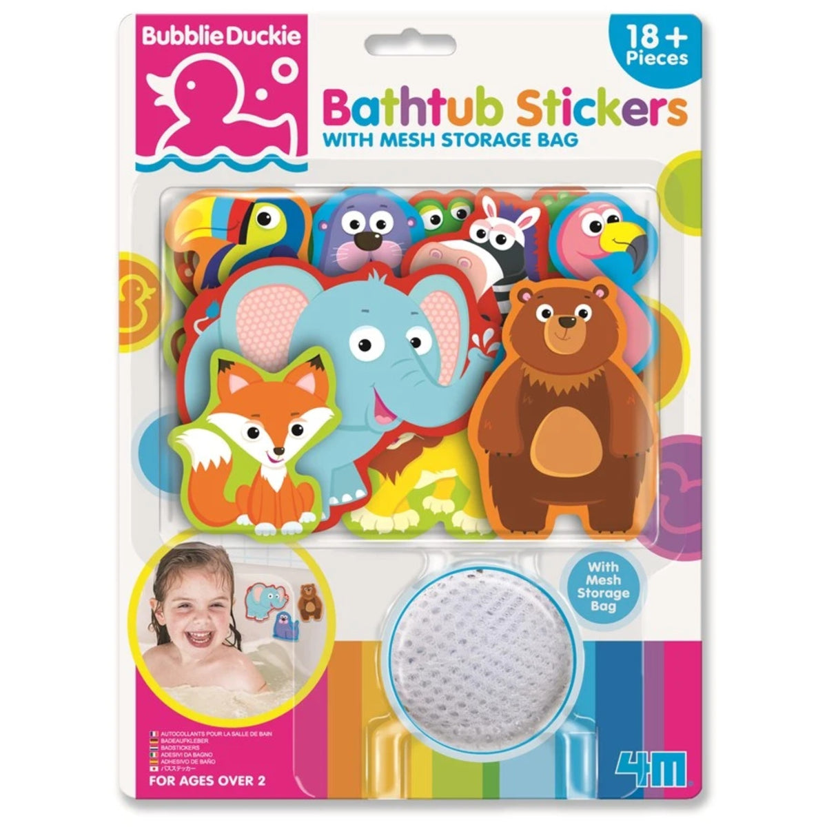 Bathtub Stickers with Mesh Bag - Zoo - Geppetto's Workshop