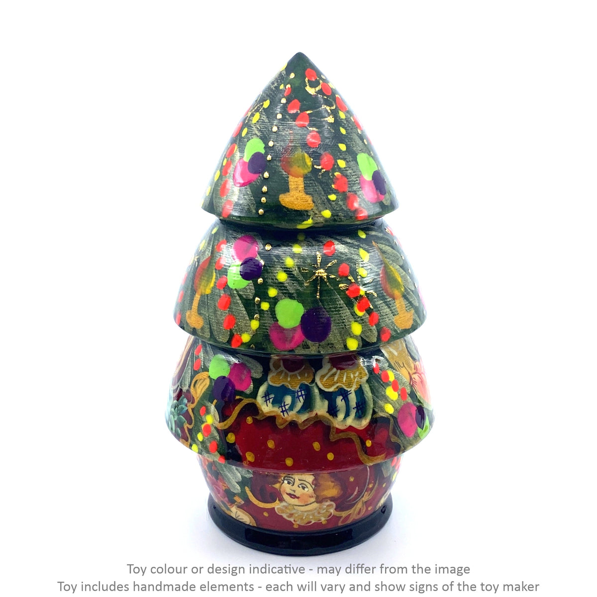 Christmas Tree with Ornaments - 5 pc set / Approx 16 cm